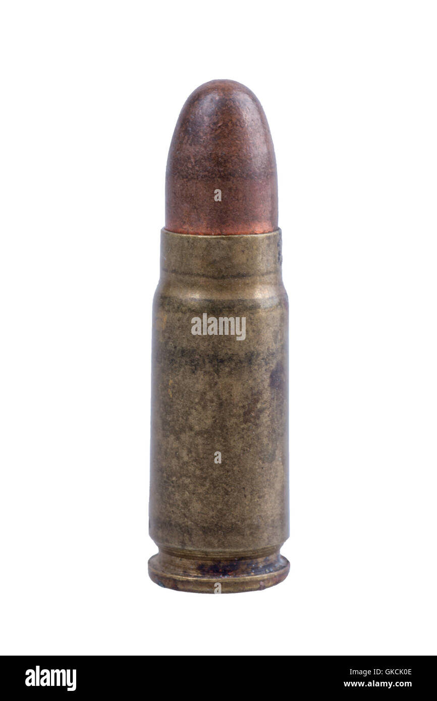 Gun bullet isolated on a white background Stock Photo - Alamy