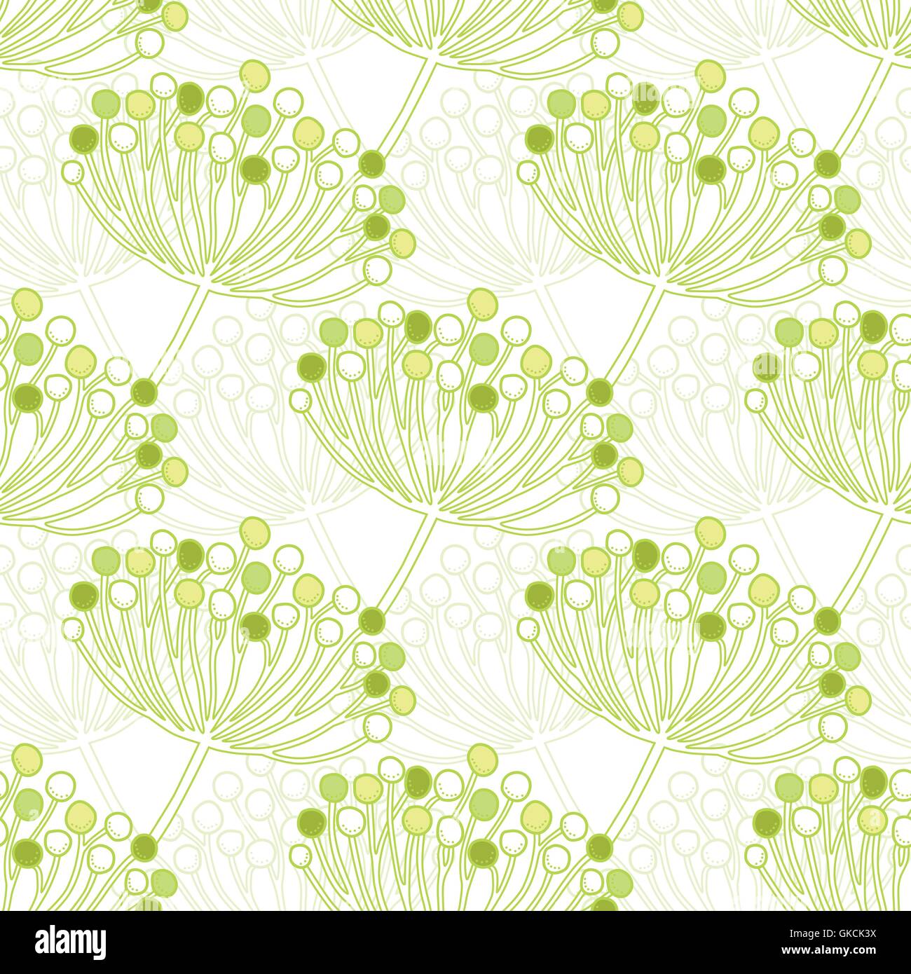 Vector green bubble plants geometric seamless pattern background Stock ...