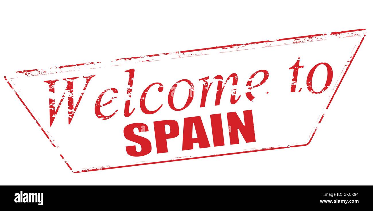 Welcome spain stamp hi-res stock photography and images - Alamy