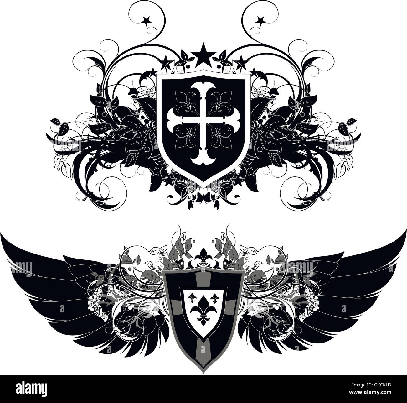 set of ornamental heraldic shields Stock Vector Image & Art - Alamy
