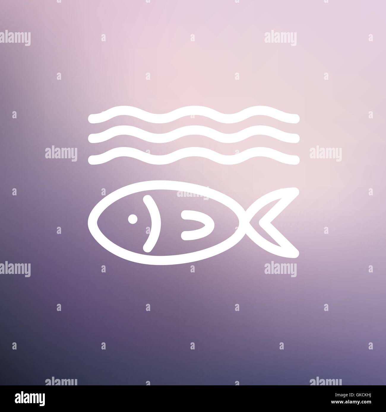 Fish under water thin line icon Stock Vector Image & Art - Alamy