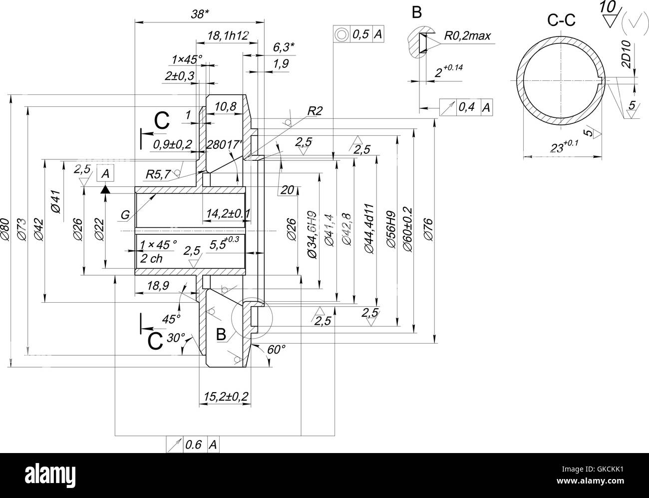 Sketch of wheel with tilt angle and hatching Stock Vector Image & Art ...