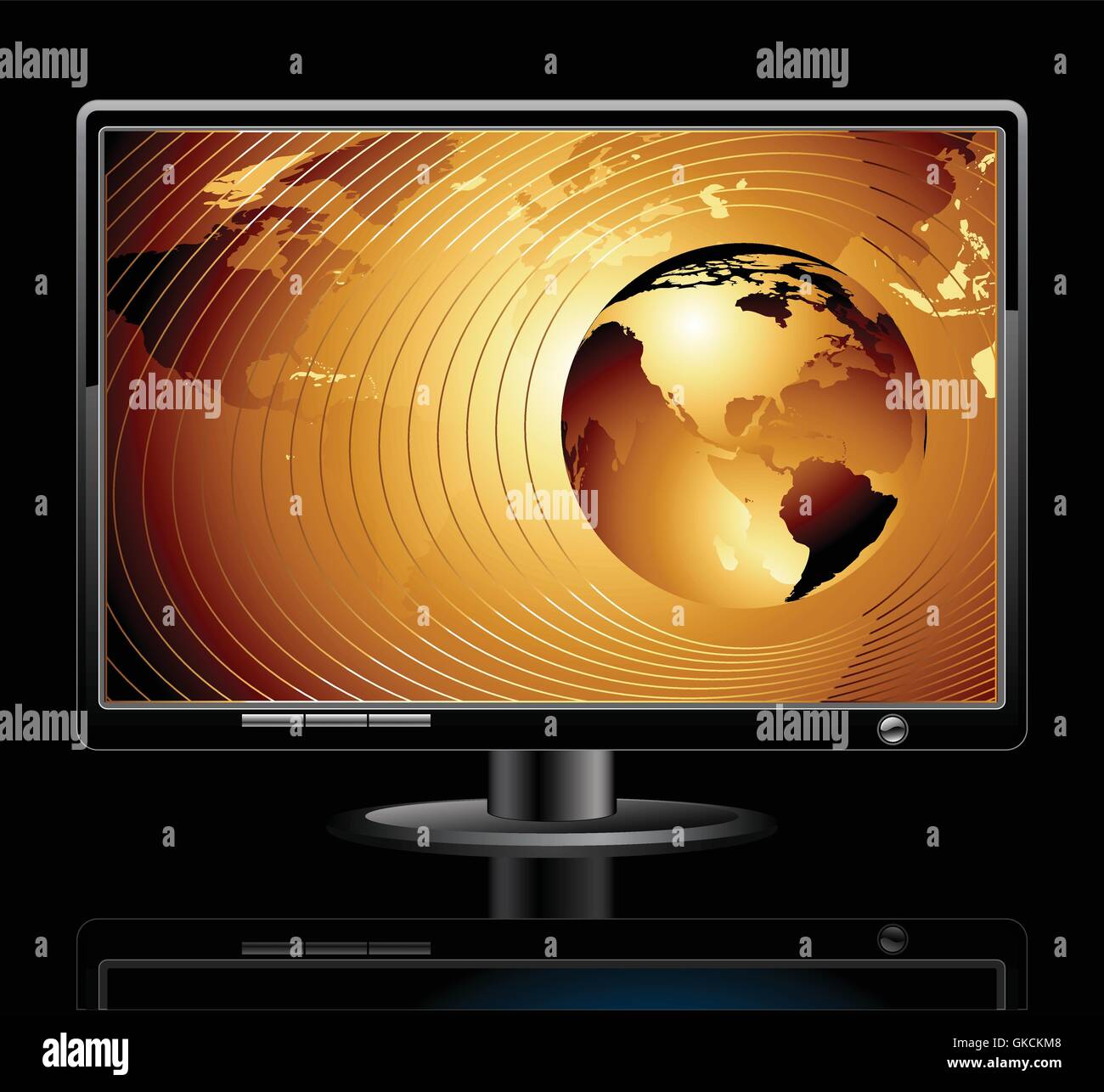 Display panel with world map Stock Vector Images - Alamy