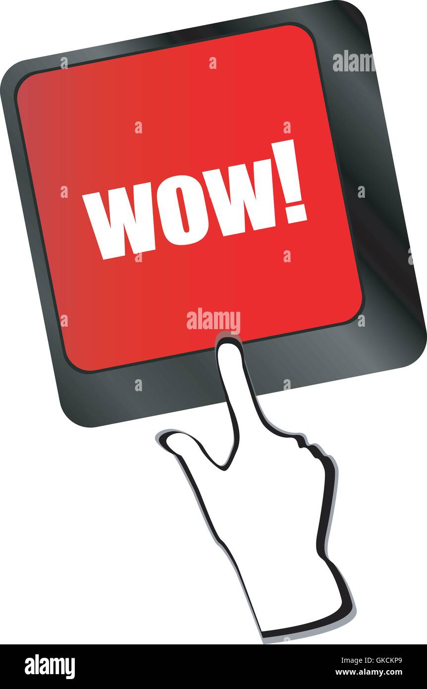 wow button on computer keyboard key vector Stock Vector Image & Art - Alamy
