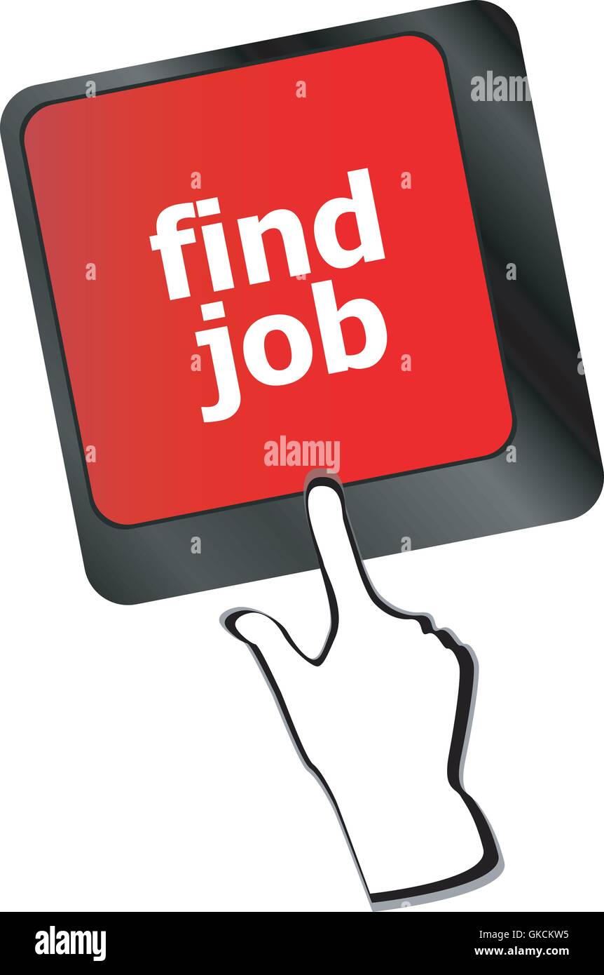 Searching for job on the internet. Jobs button on computer keyboard ...