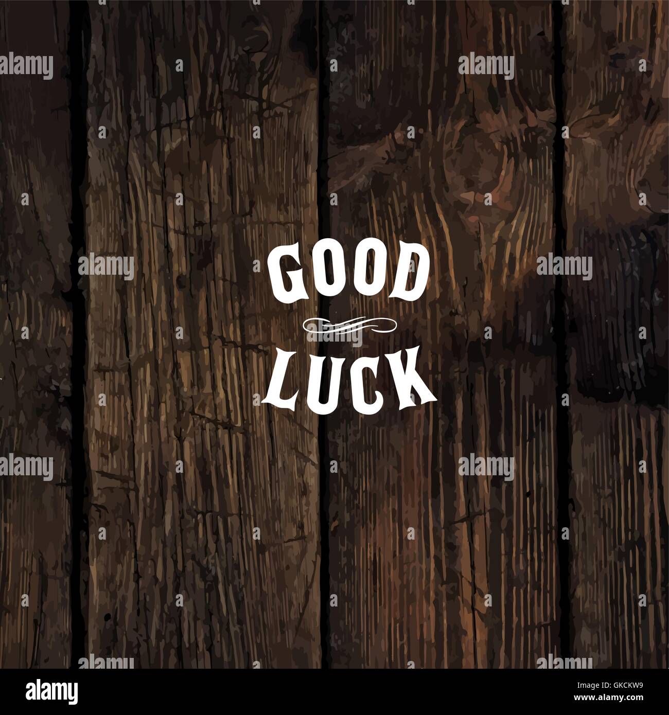 Wild west styled "Good Luck" message on wooden board Stock Vector Image ...