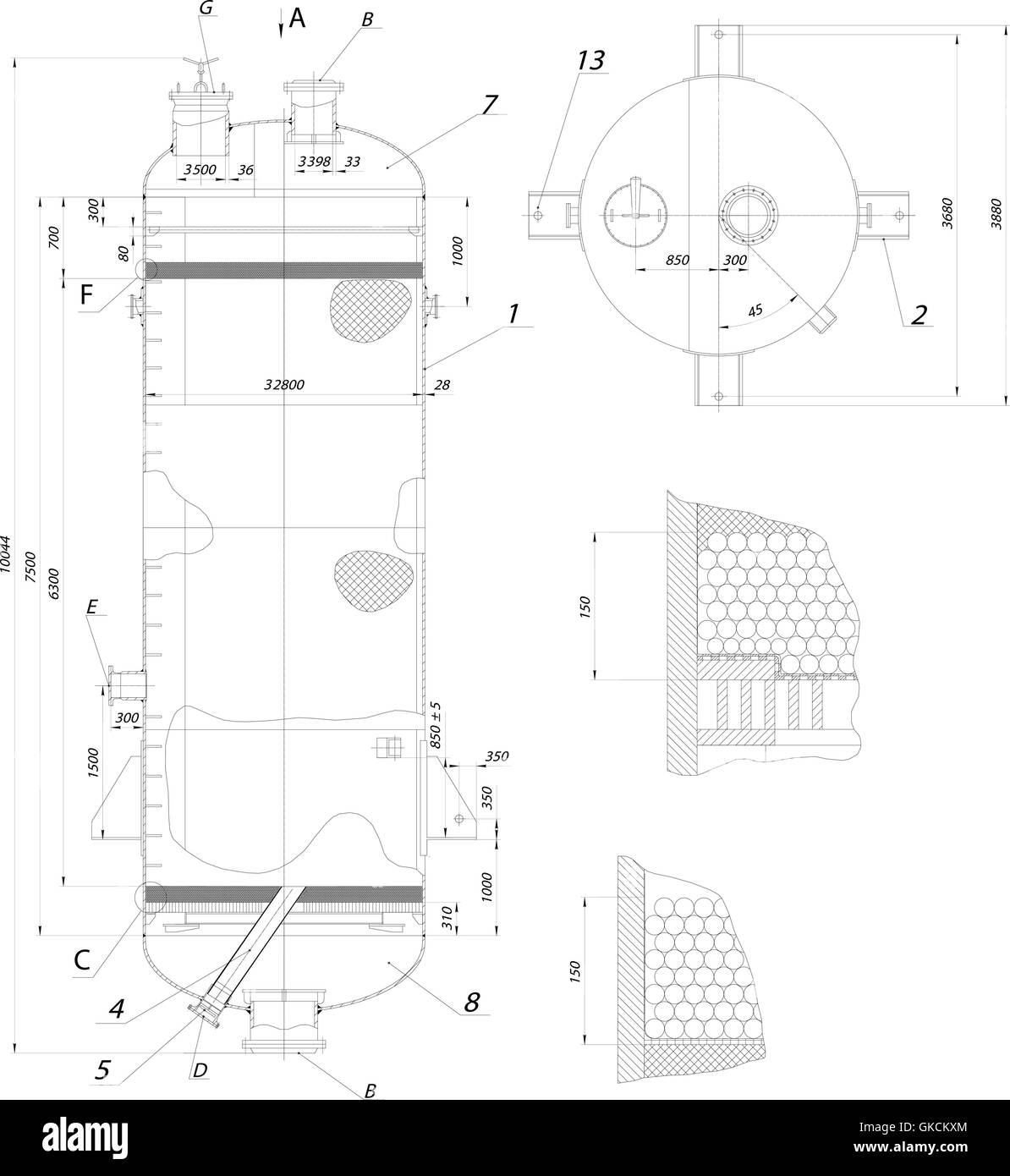 Bushing engineering drawing vector image hi-res stock photography and ...