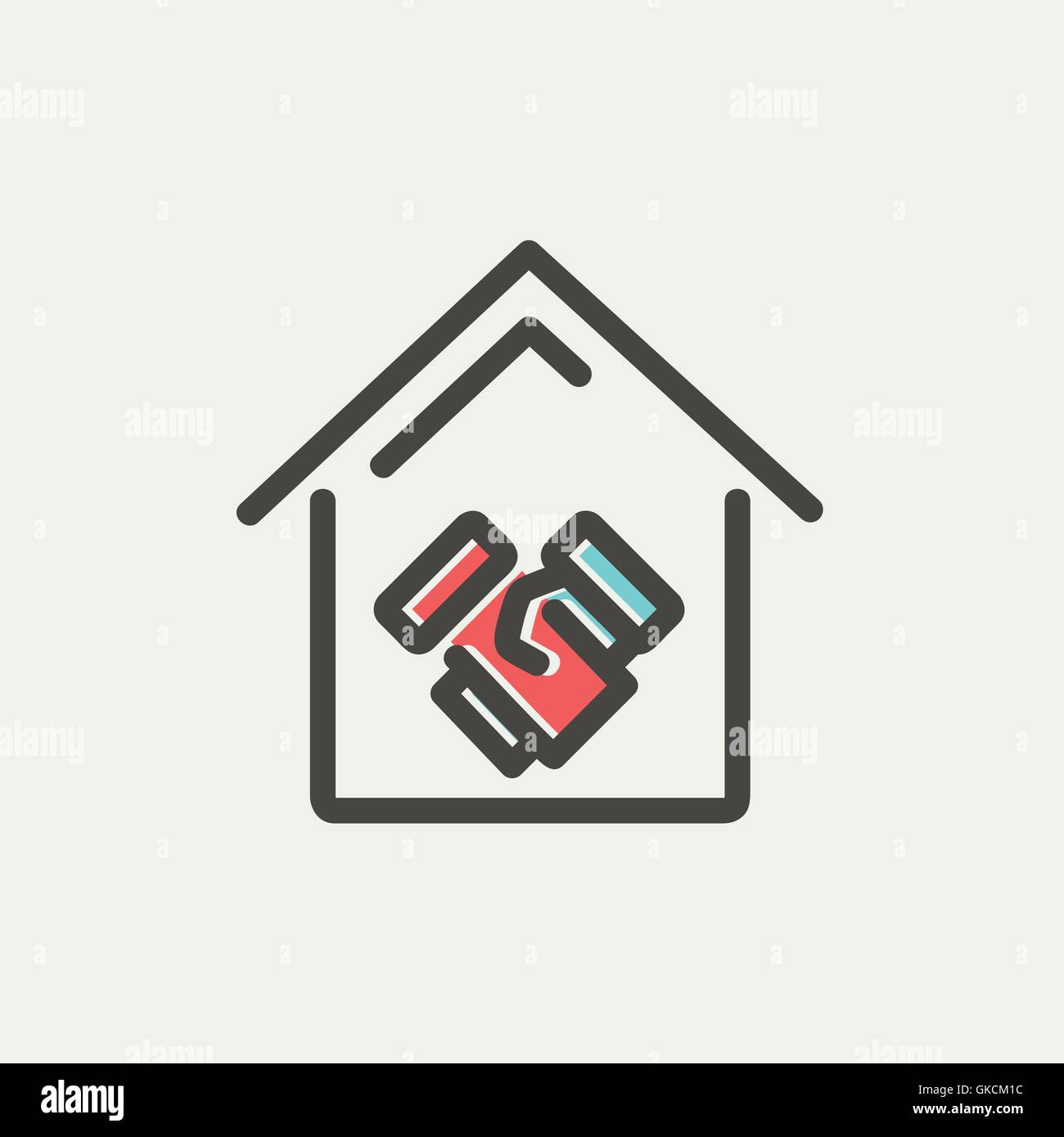 Successful real estate transactions thin line icon Stock Vector Image ...