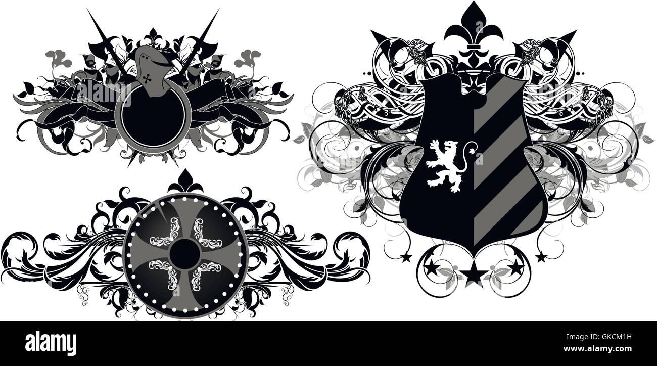 set of ornamental heraldic shields Stock Vector Image & Art - Alamy