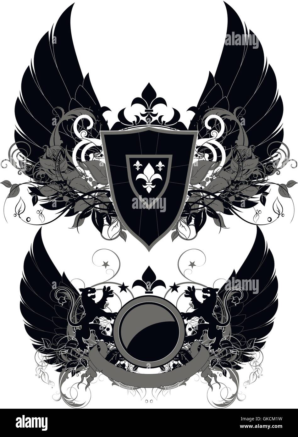 set of ornamental heraldic shields Stock Vector Image & Art - Alamy