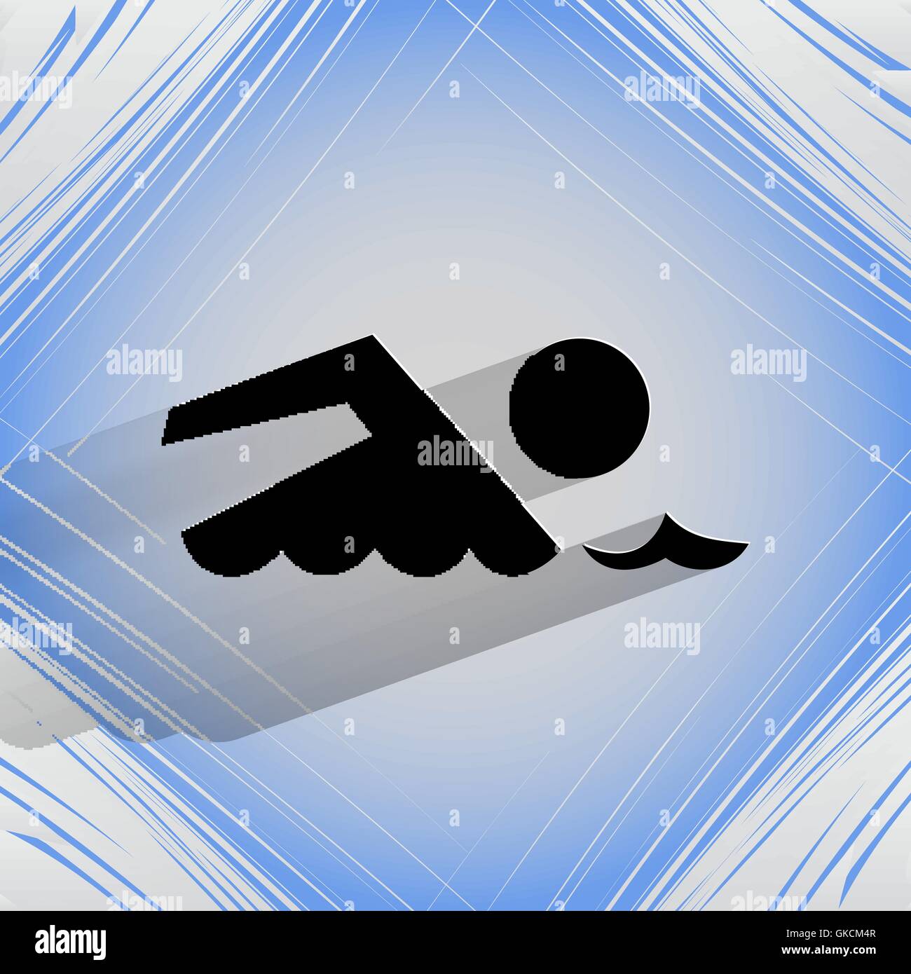 SWIMMER, pool. Flat modern web design on a flat geometric abstract ...