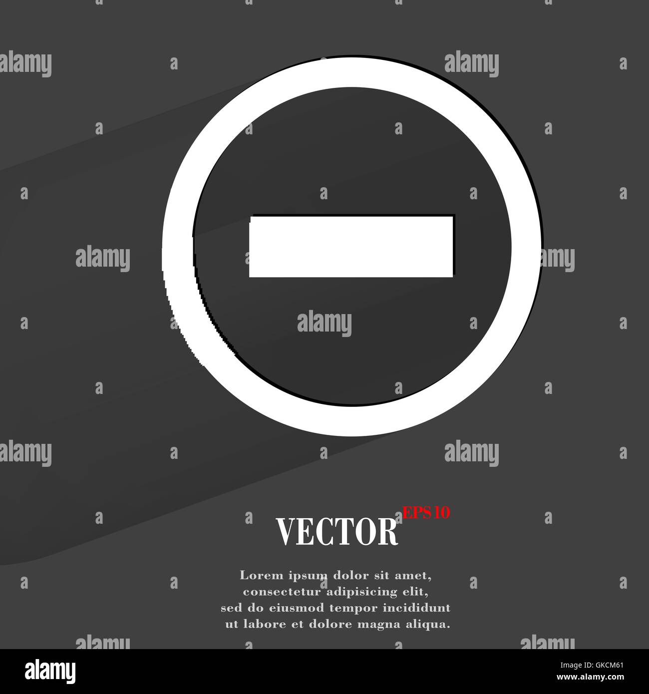 minus. Flat modern web button with long shadow and space for your text ...