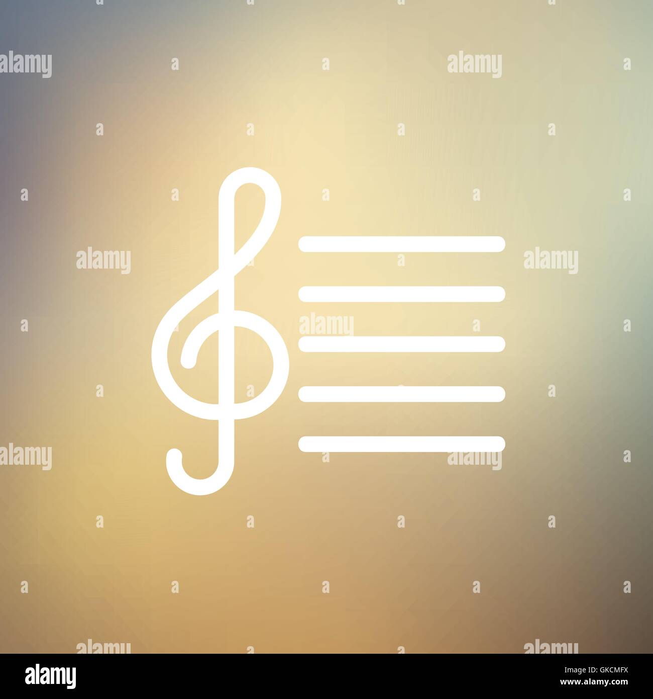 Musical Note thin line icon Stock Vector Image & Art - Alamy