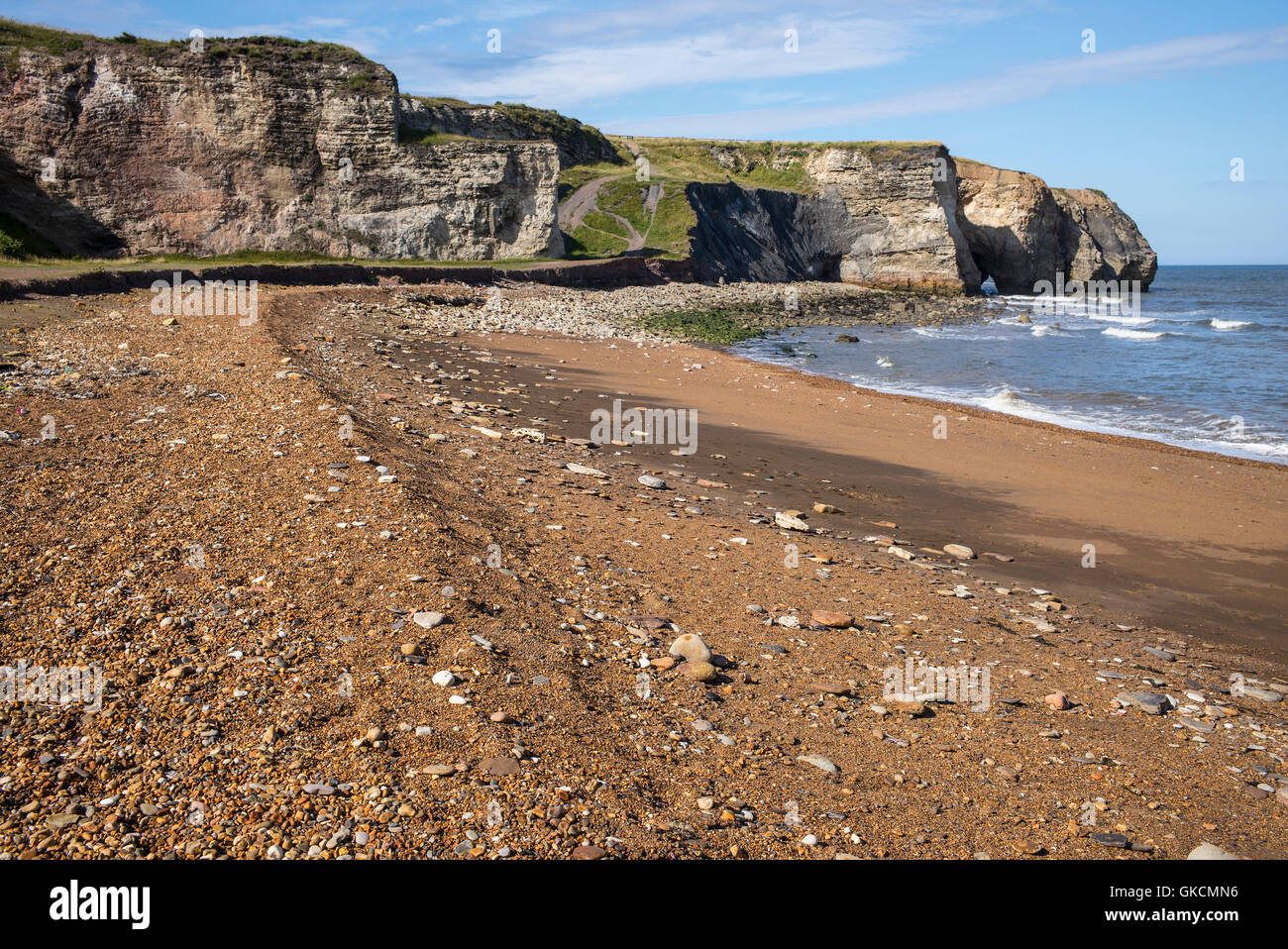 Blast Beach and sea cliffs at Nose's Point, Dawdon, County Durham, UK ...