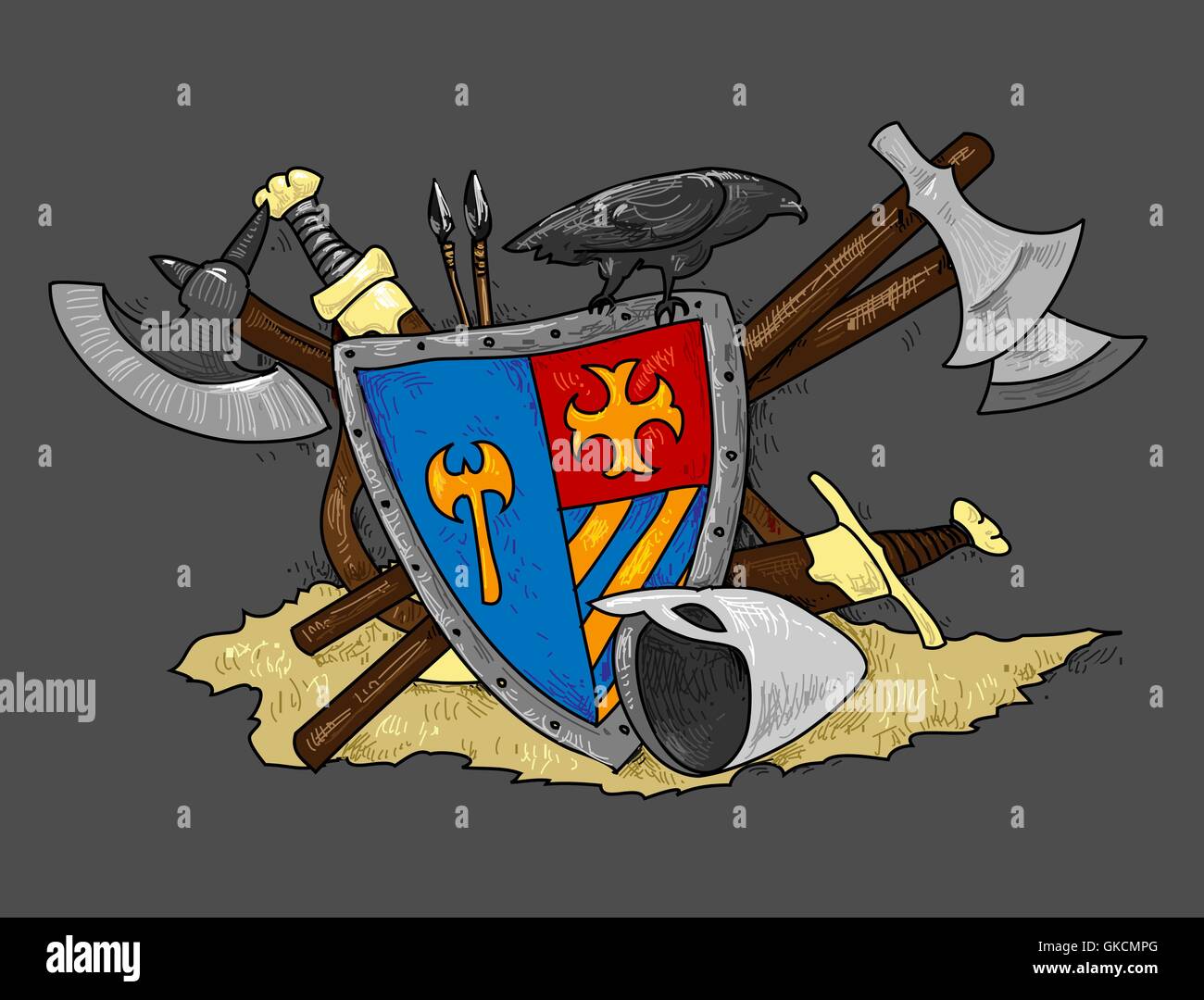 Shield Medieval Hand Drawing Stock Vector Image And Art Alamy