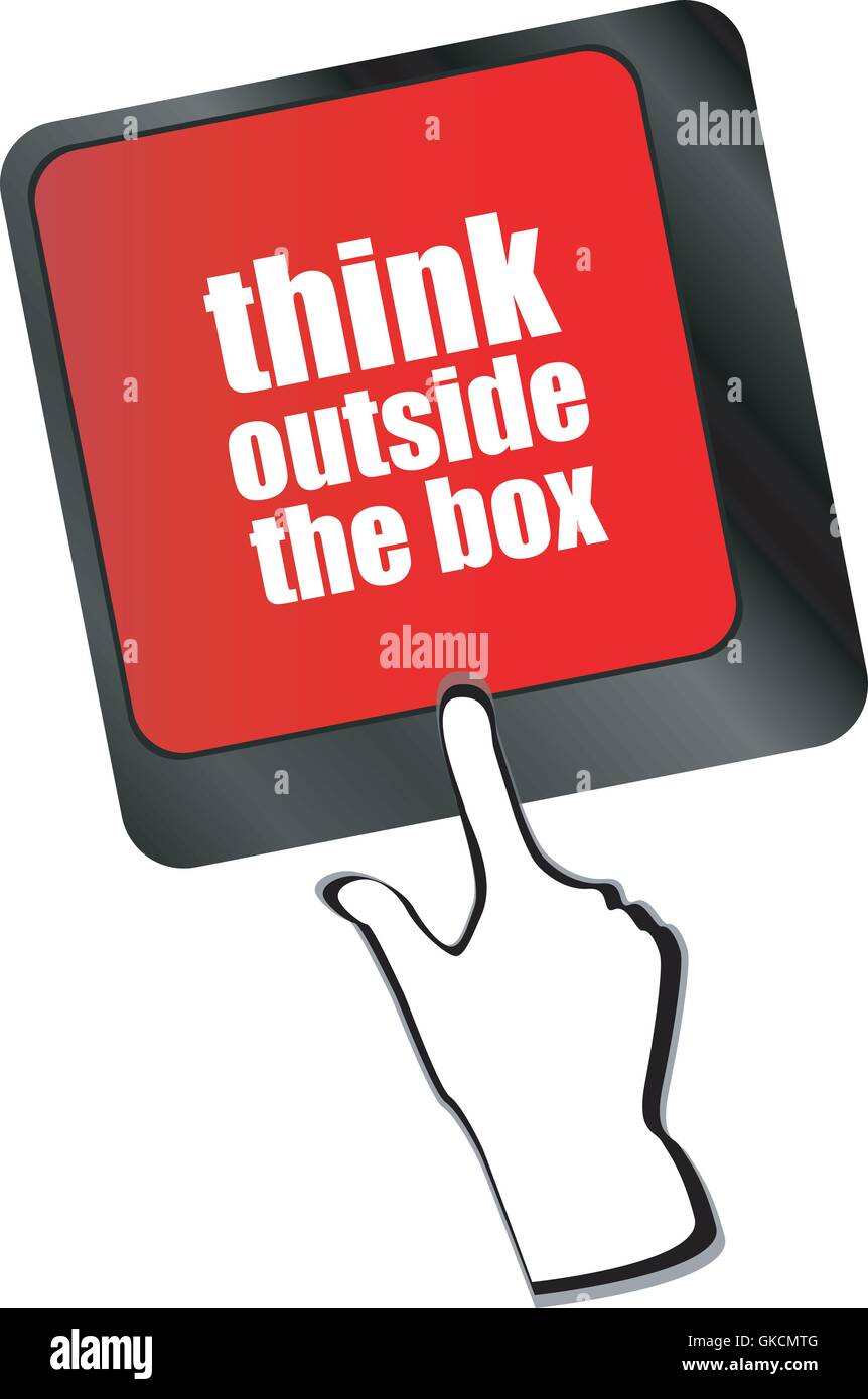 think outside the box words, message on enter key of keyboard vector ...