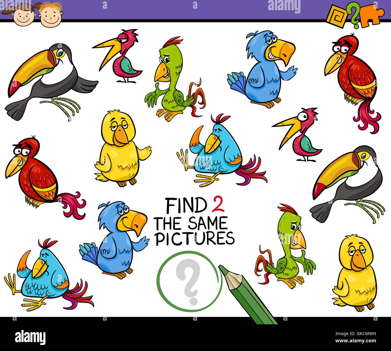 find same picture game cartoon Stock Vector Image & Art - Alamy