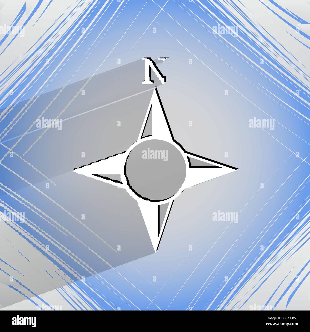 side of the World, compass. Flat modern web design on a flat geometric ...
