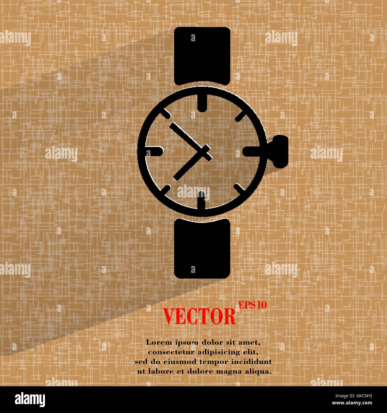 Watch,clock. Flat modern web button on a flat geometric abstract ...