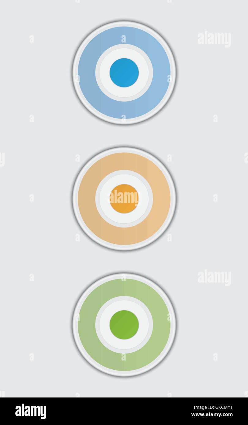 three color badges or buttons Stock Vector Image & Art - Alamy