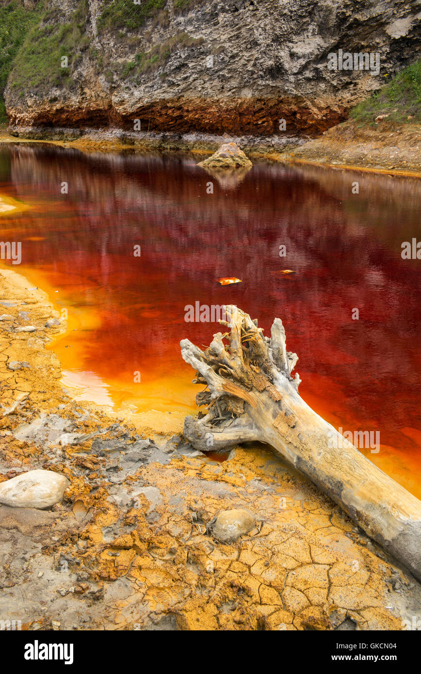 Water polluted from the residue of waste material from coal mining ...