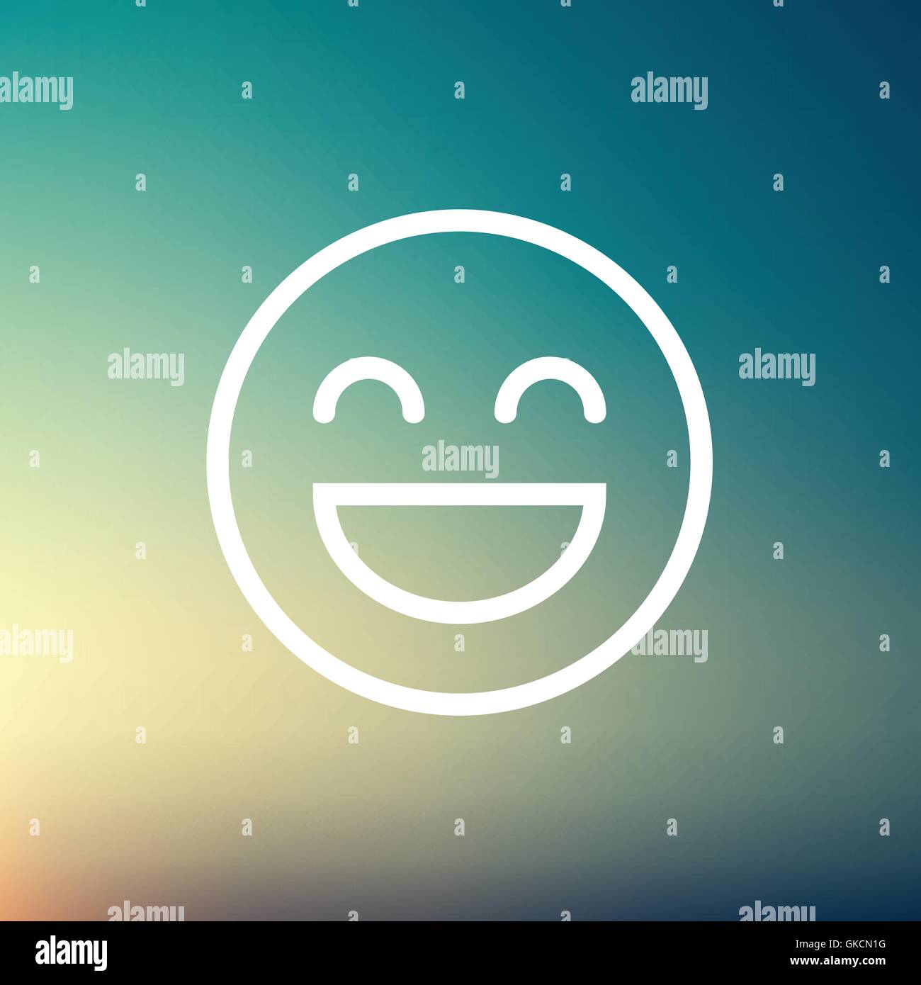 Cheerful emoji thin line icon Stock Vector Image & Art - Alamy