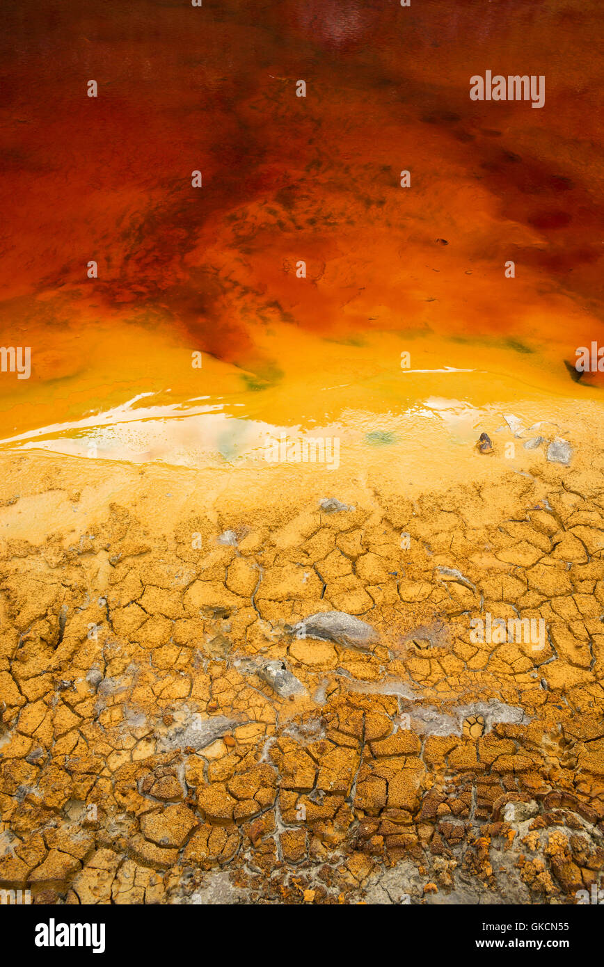 Water polluted from the residue of waste material from coal mining ...