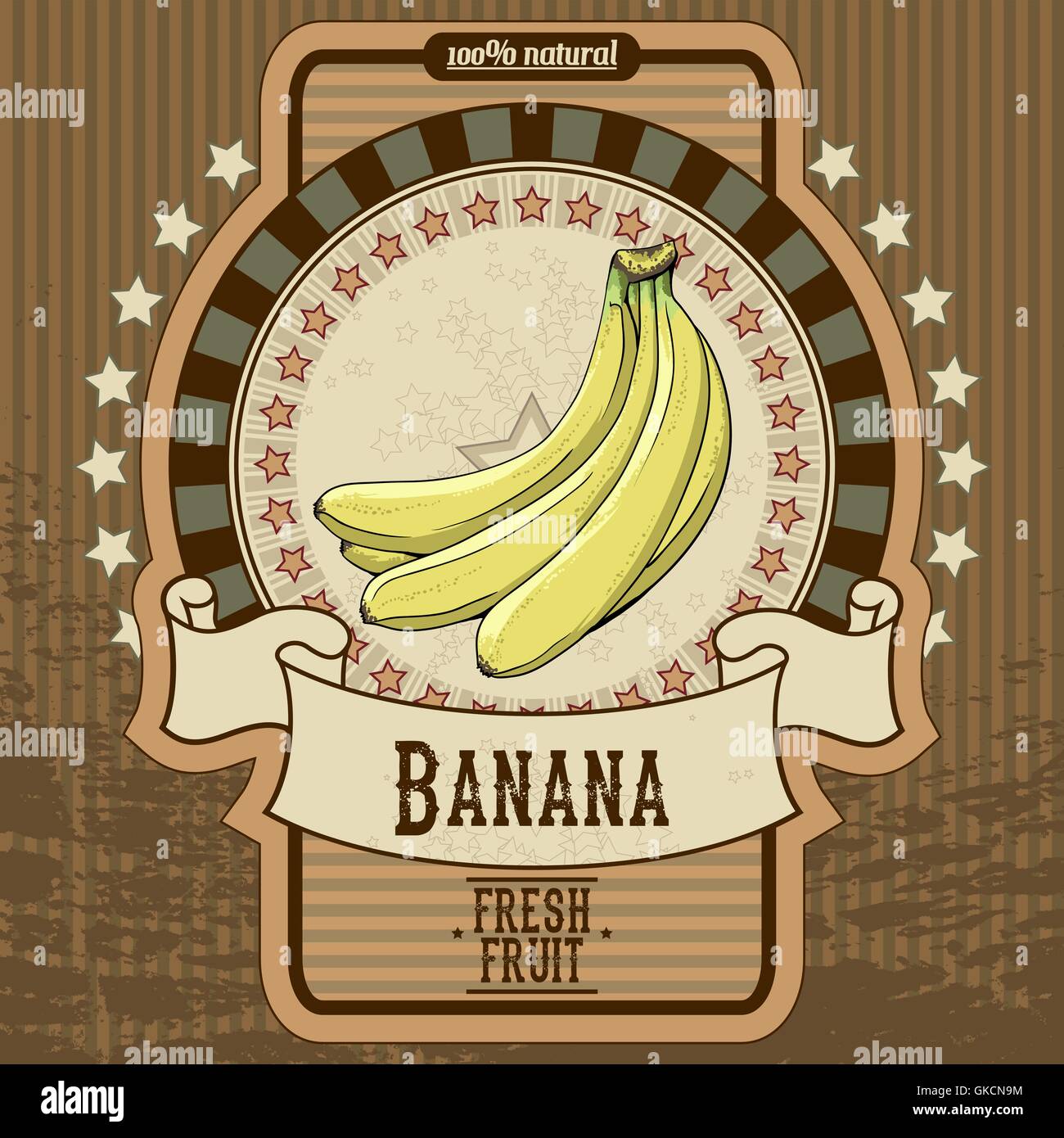 Banana label Stock Vector Images - Alamy
