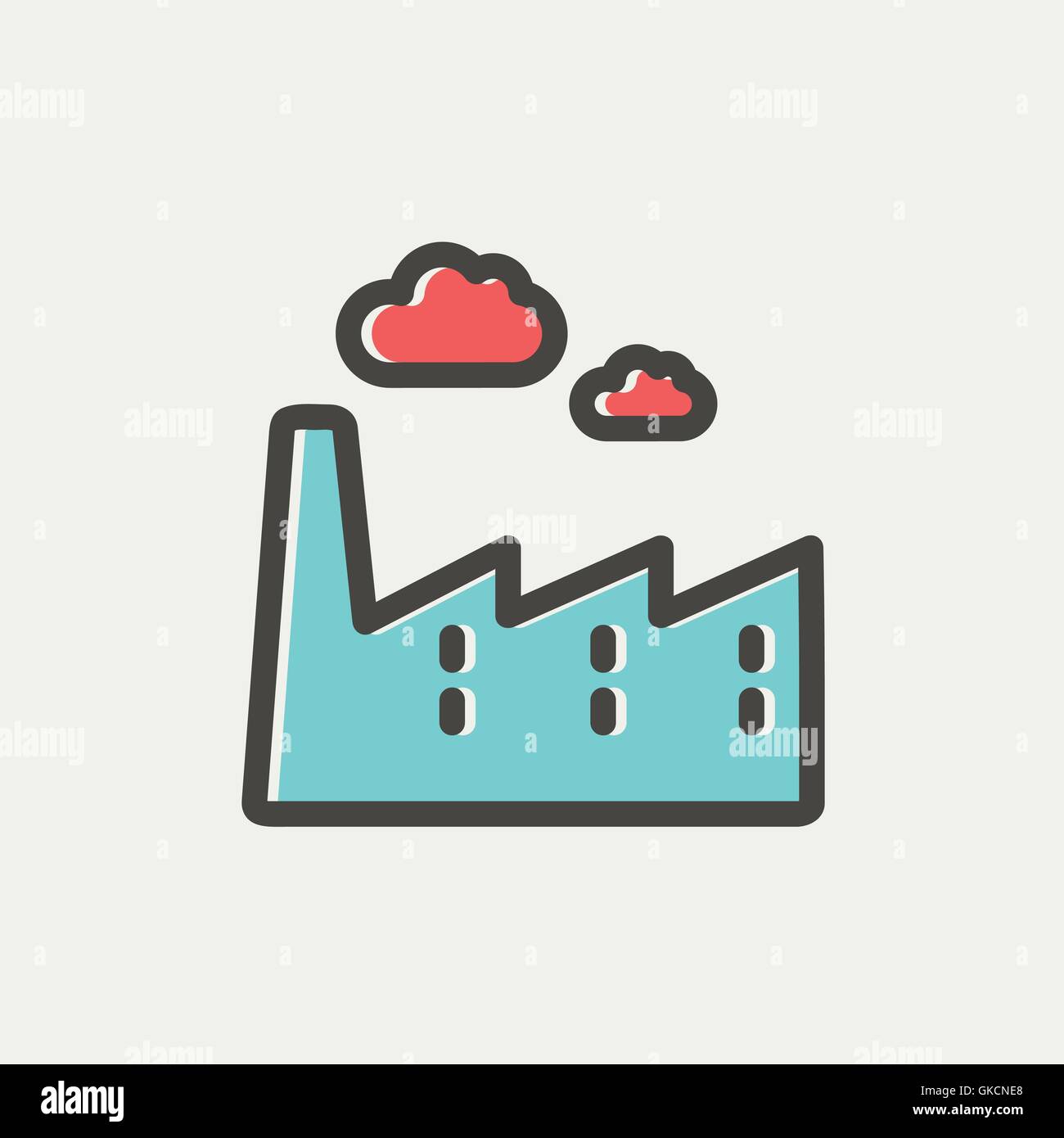 Factory thin line icon Stock Vector Image & Art - Alamy