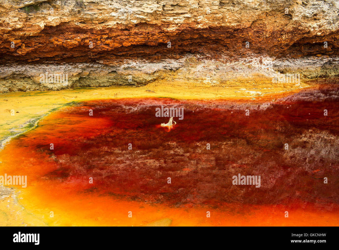 Water polluted from the residue of waste material from coal mining ...