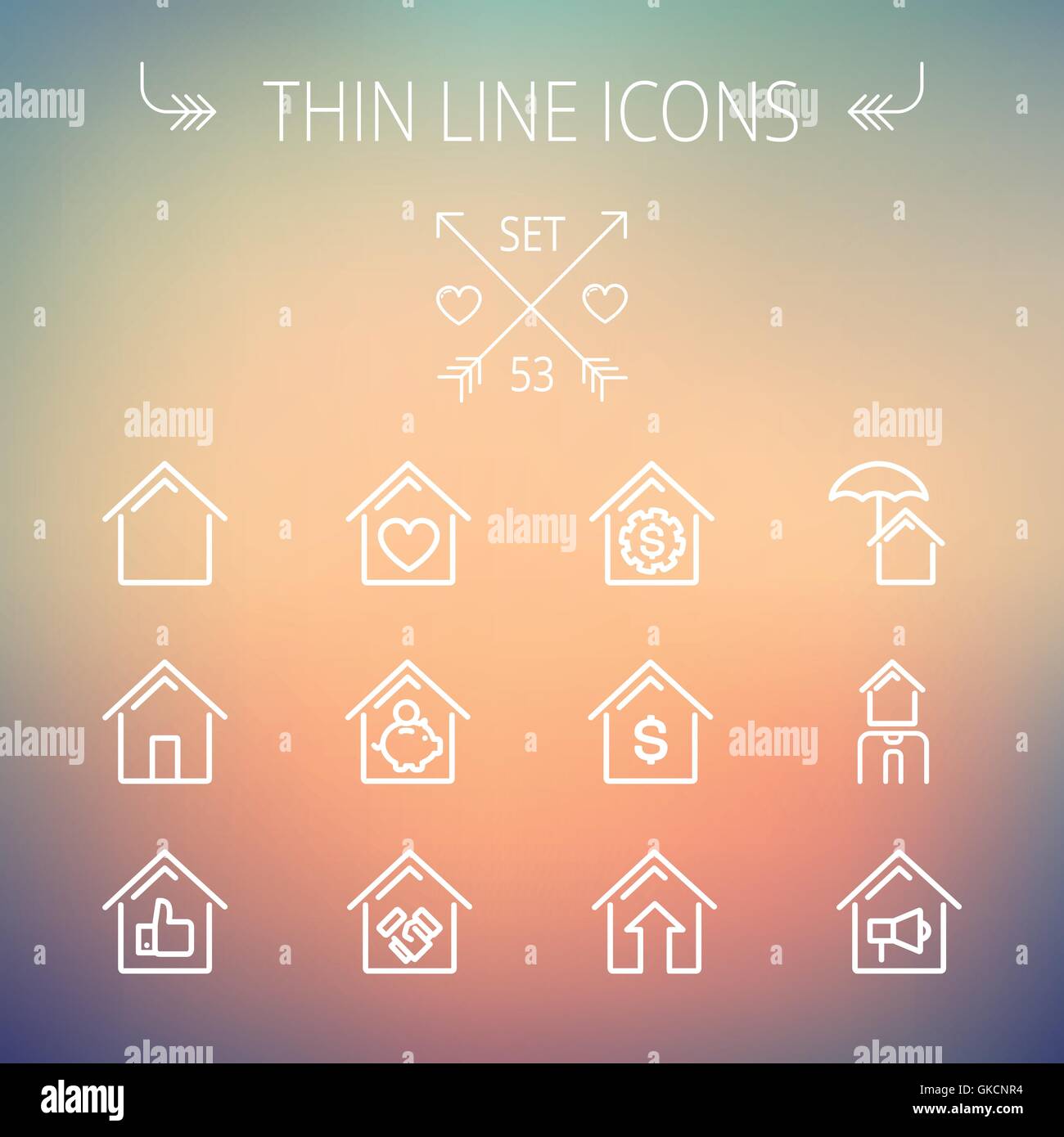 Real Estate thin line icon set Stock Vector Image & Art - Alamy