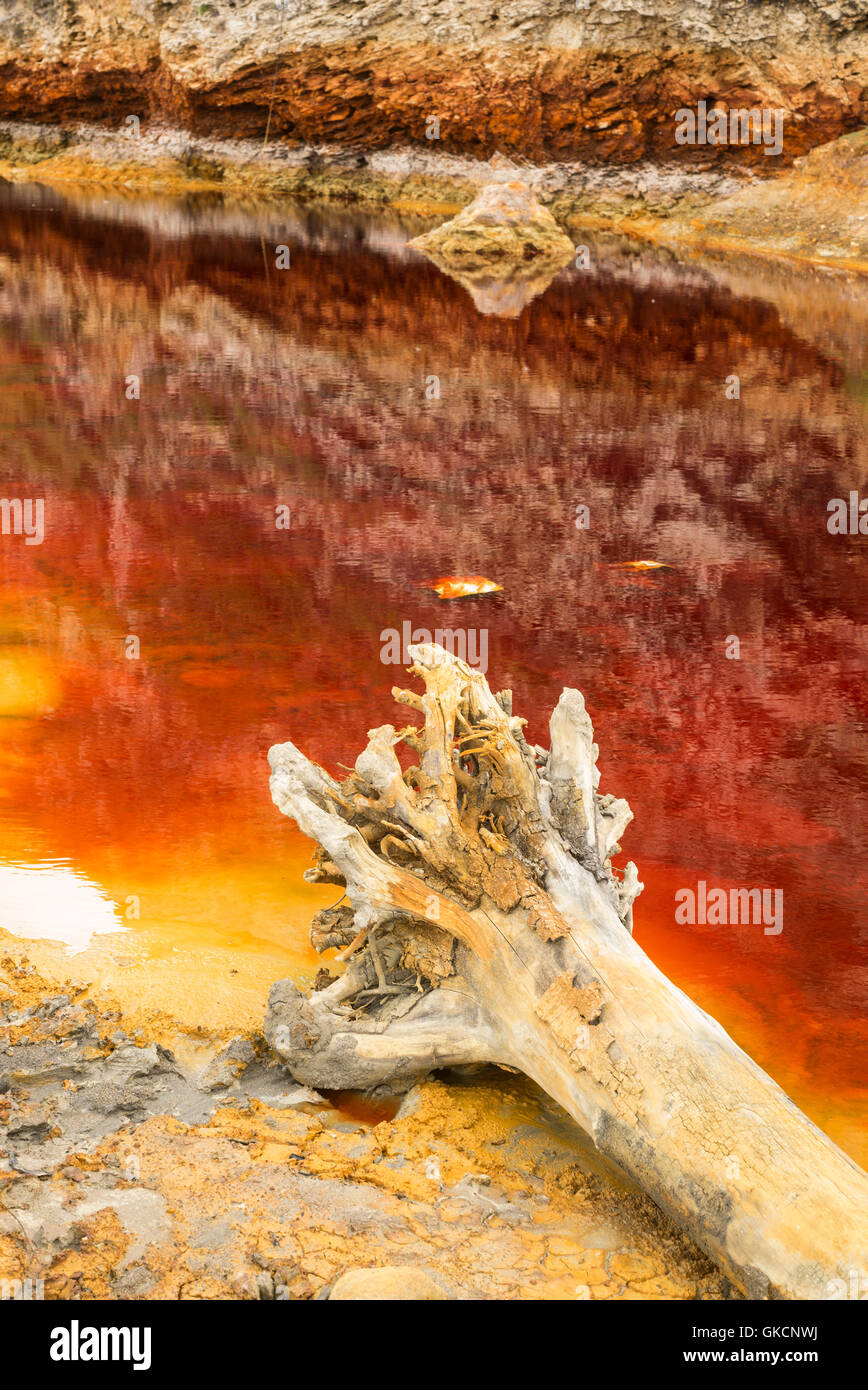 Water polluted from the residue of waste material from coal mining ...