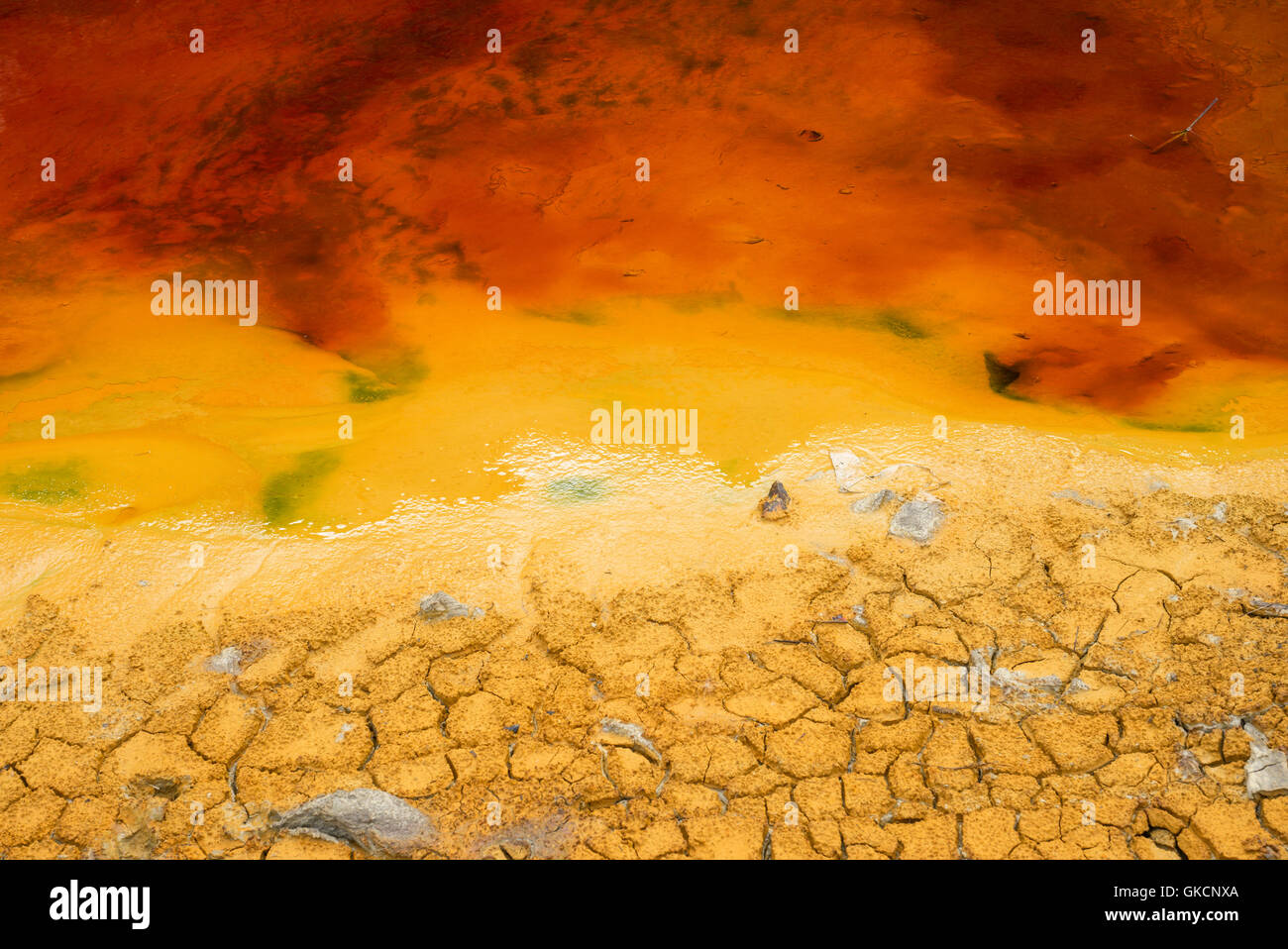 Water polluted from the residue of waste material from coal mining ...
