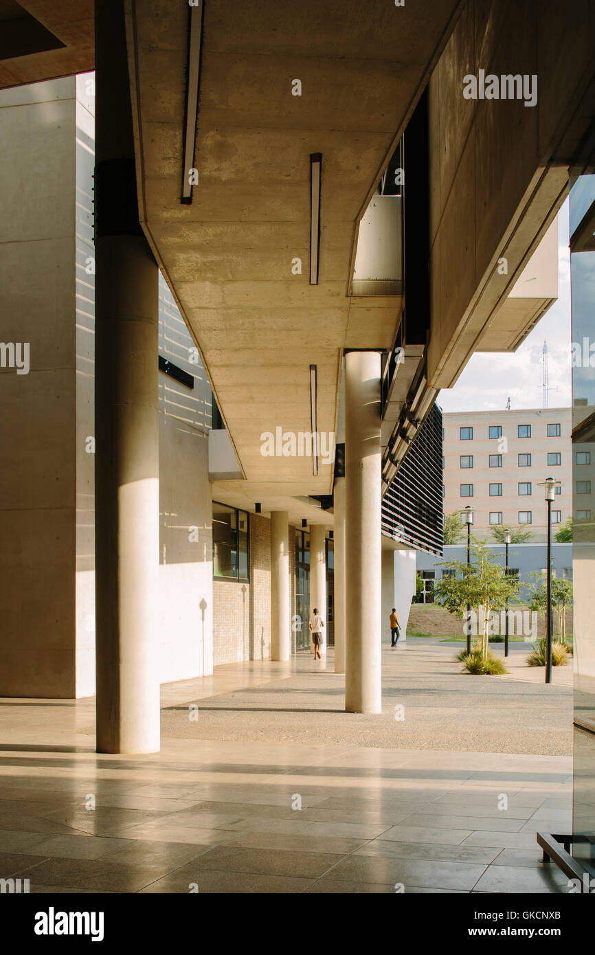 Under the interconnecting bridge between the two blocks. Wits ...