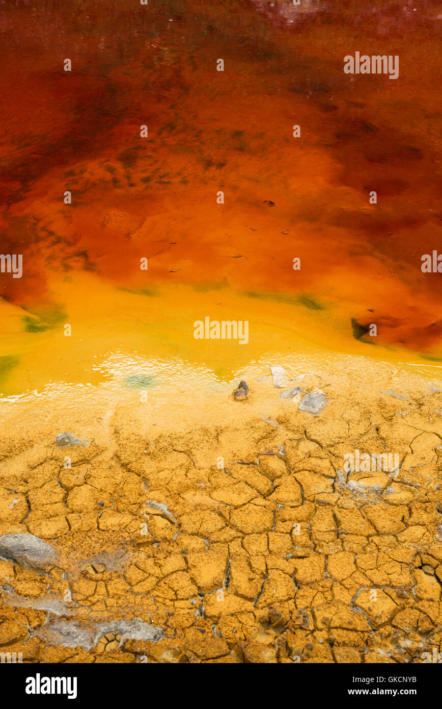 Water polluted from the residue of waste material from coal mining ...