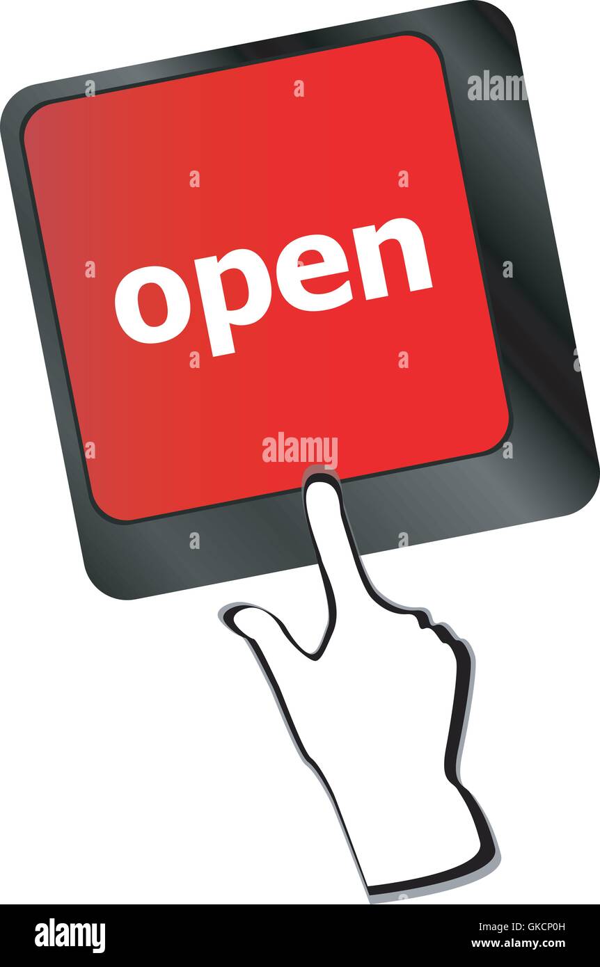 open button on the computer keyboard vector Stock Vector Image & Art ...