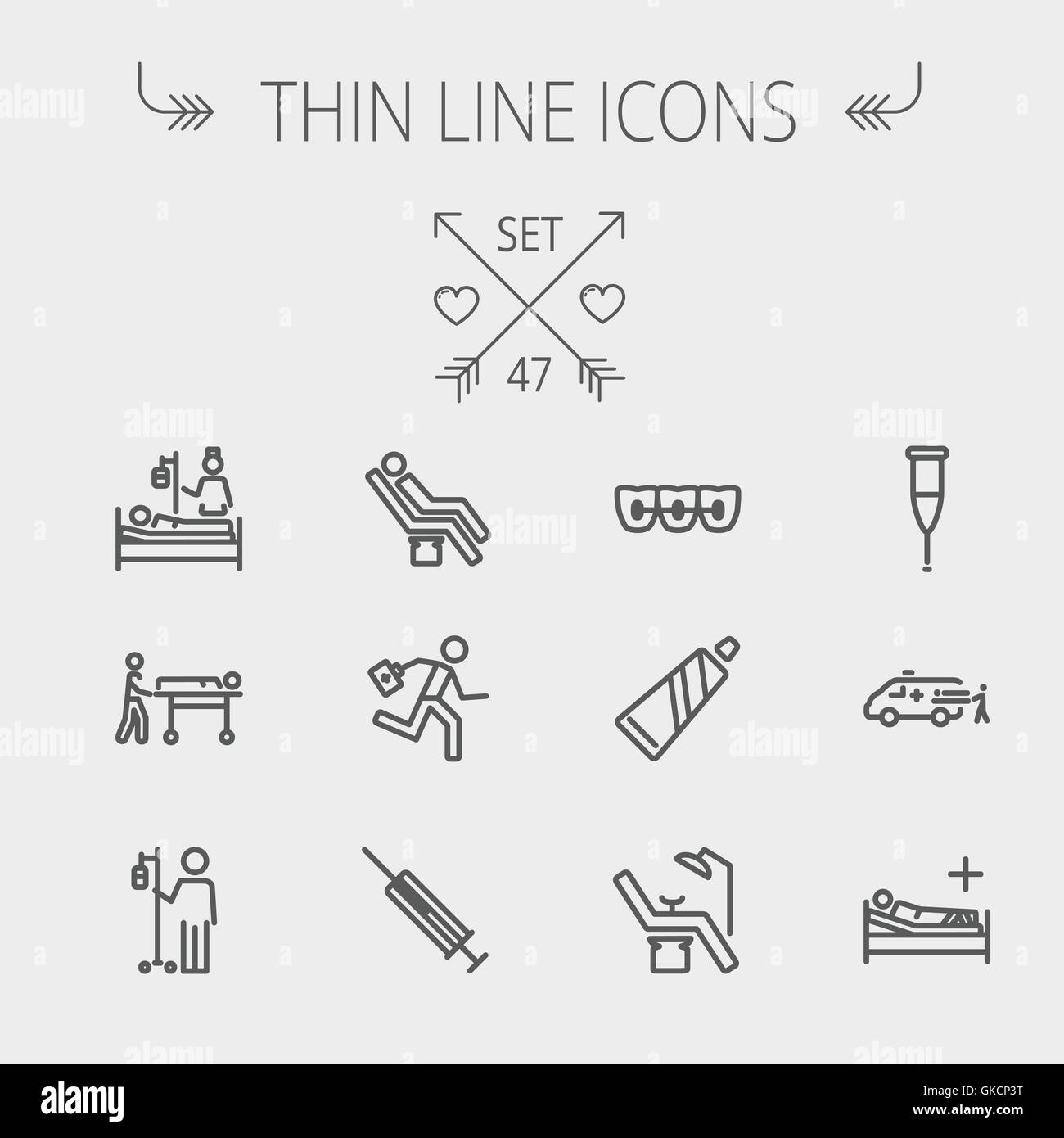Medicine thin line icon set Stock Vector Image & Art - Alamy