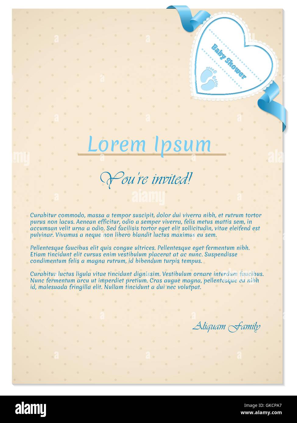 Blue baby shower invitation Stock Vector Image & Art - Alamy