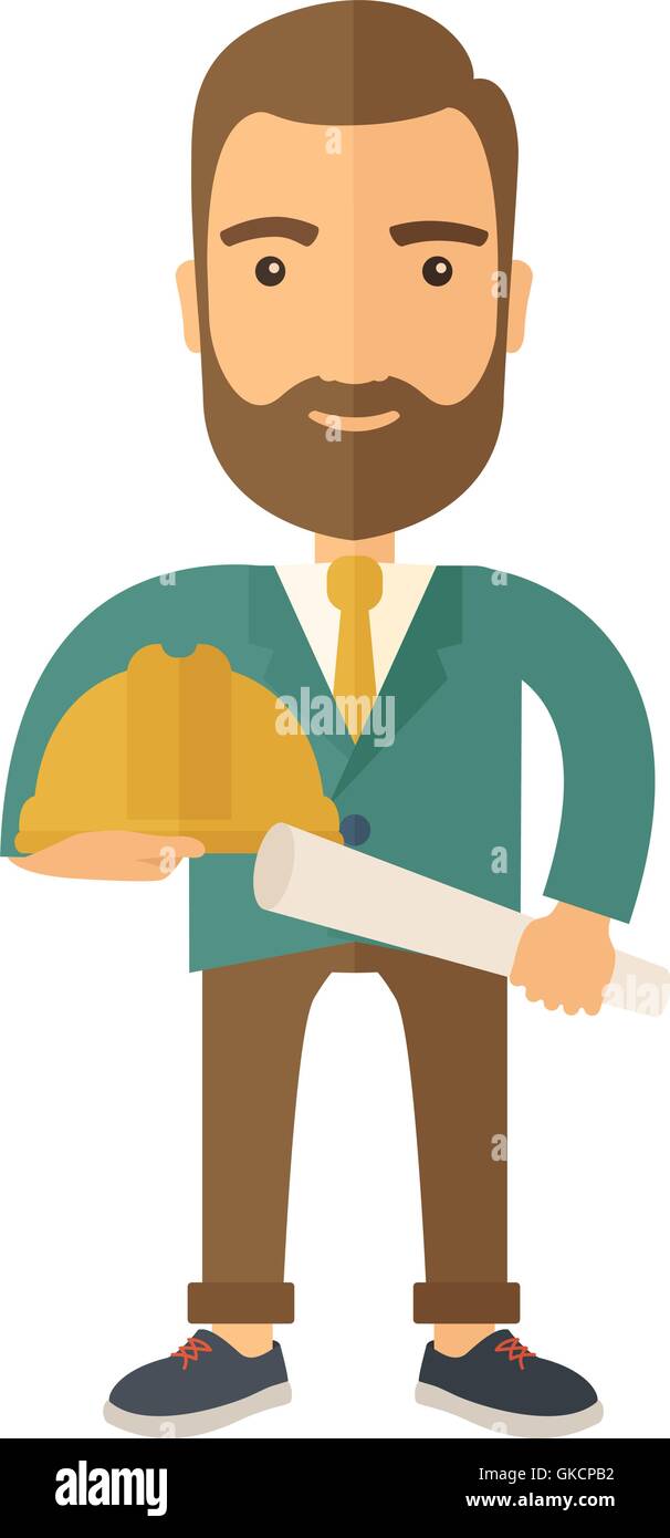 Smiling man on construction Stock Vector Images - Alamy