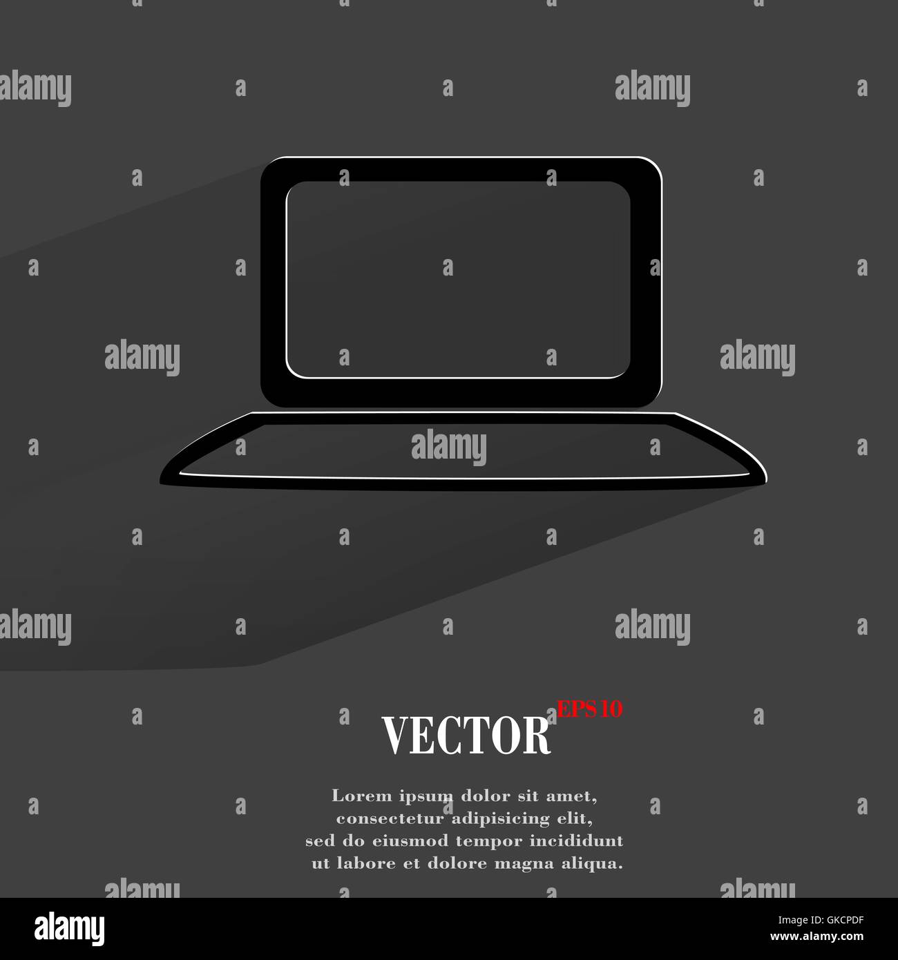 Notebook. Flat modern web button with long shadow and space for your text Stock Vector Image ...