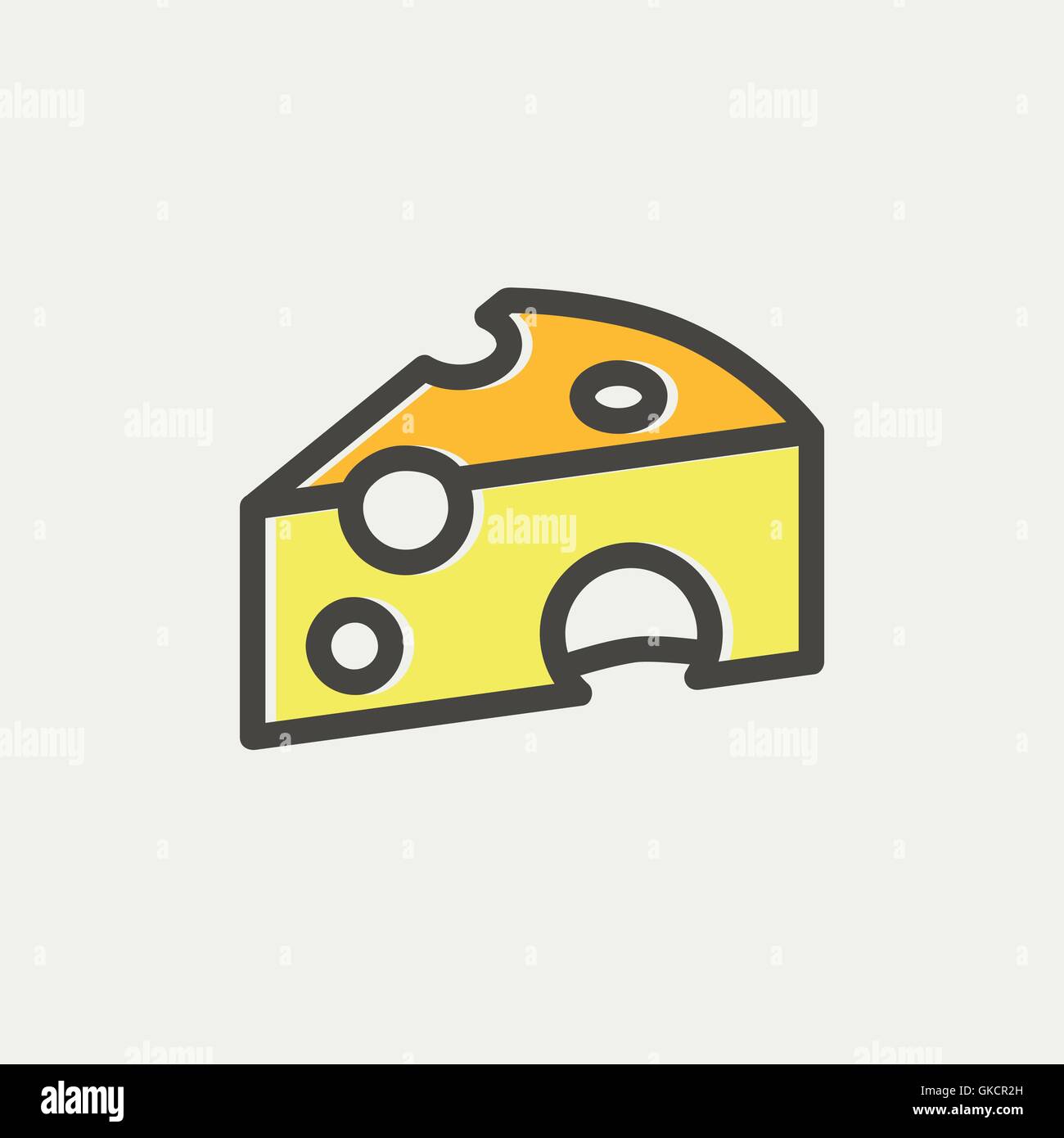 Piece cheese thin line hi-res stock photography and images - Alamy