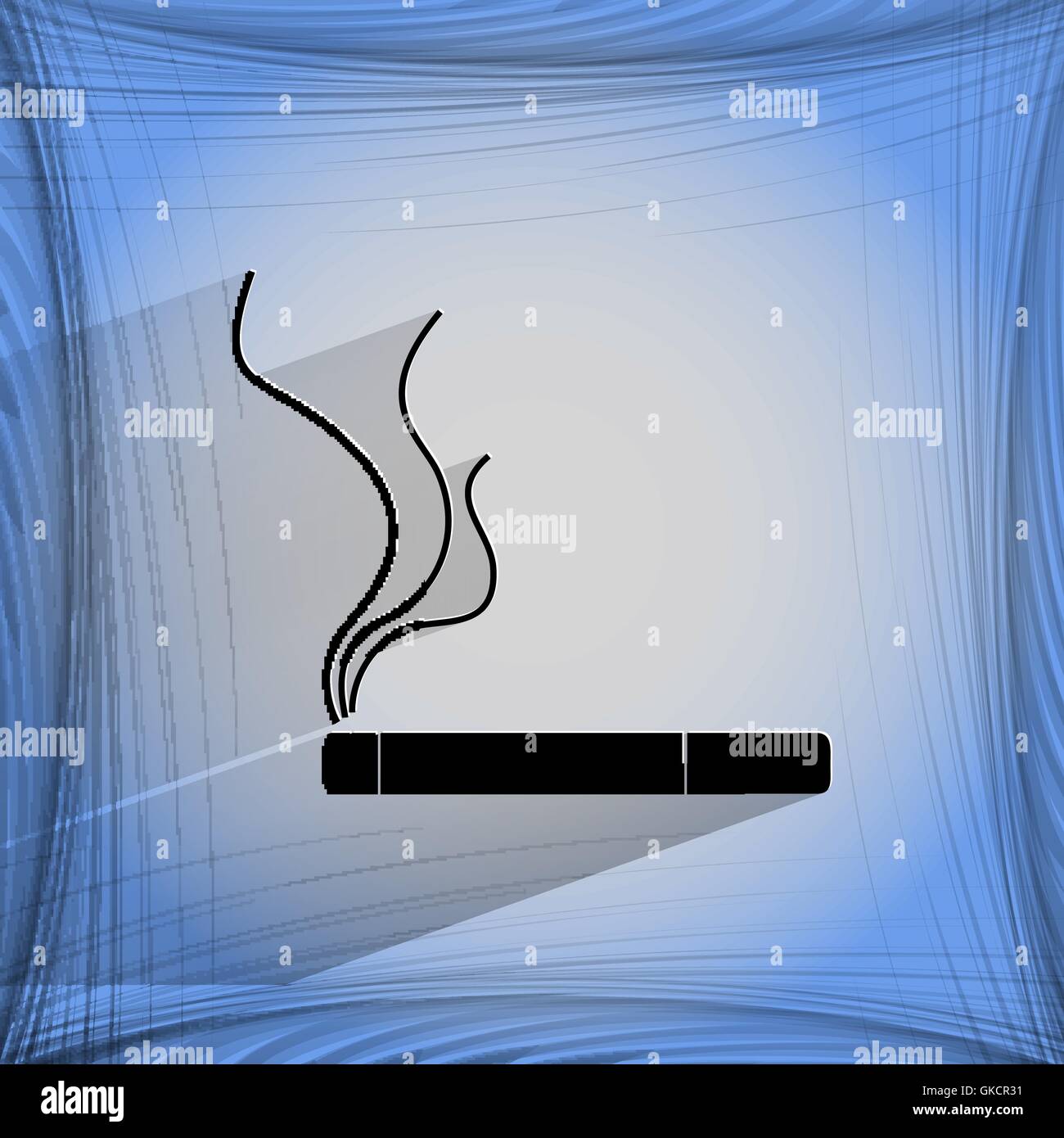 Smoking sign. cigarette. Flat modern web button on a flat geometric ...
