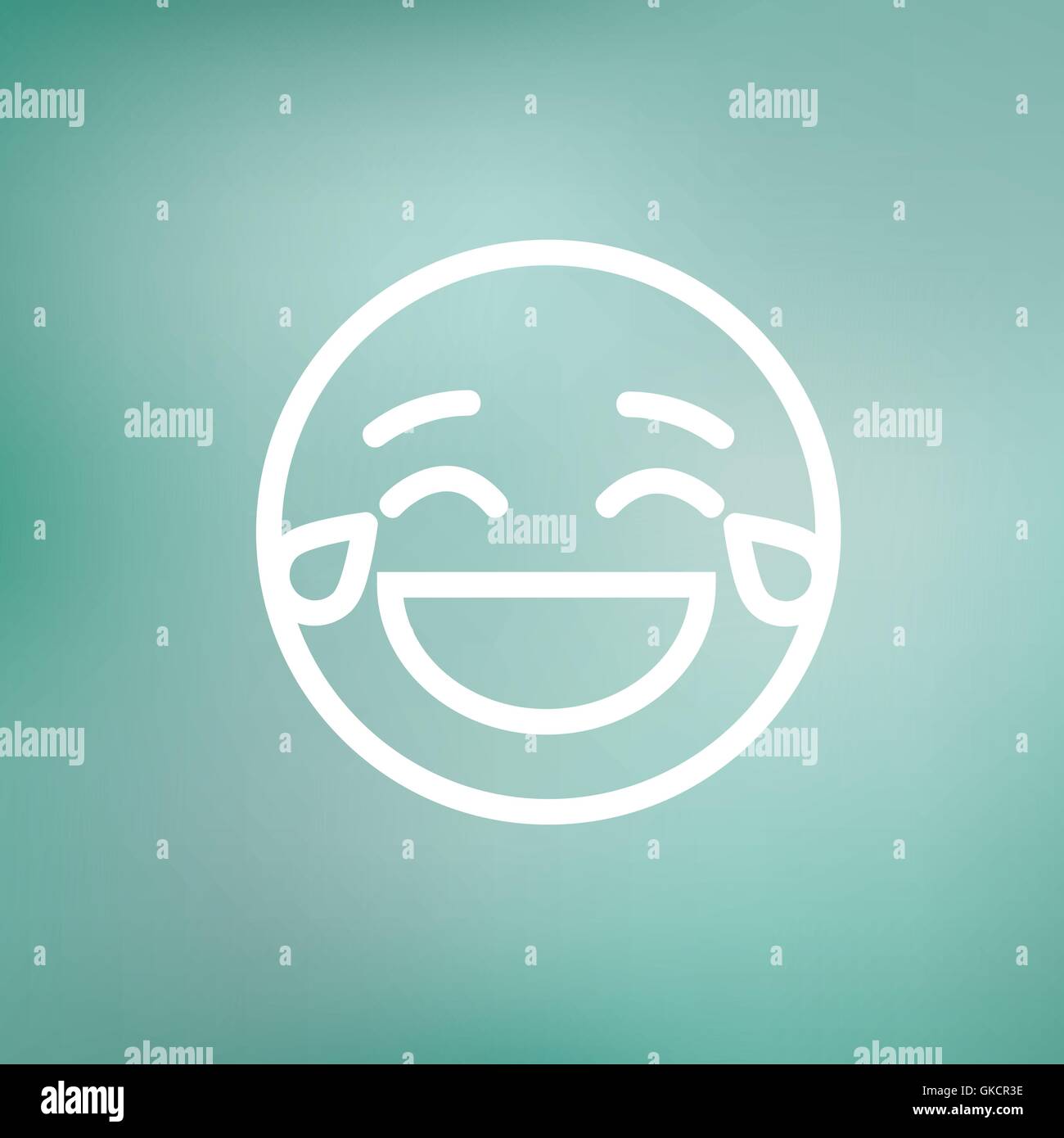 Laughing emoticon with tears of joy thin line icon Stock Vector Image ...