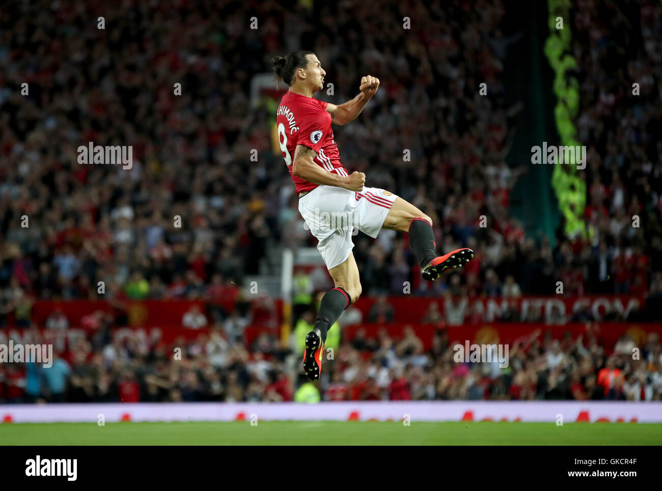 Manchester United's Zlatan Ibrahimovic celebrates scoring his side's ...