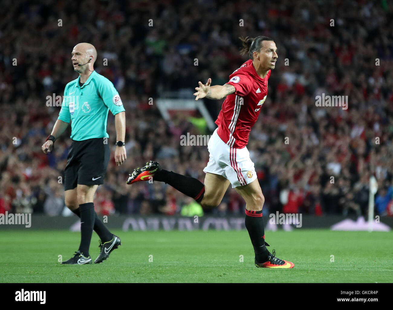 Manchester United's Zlatan Ibrahimovic celebrates scoring his side's ...