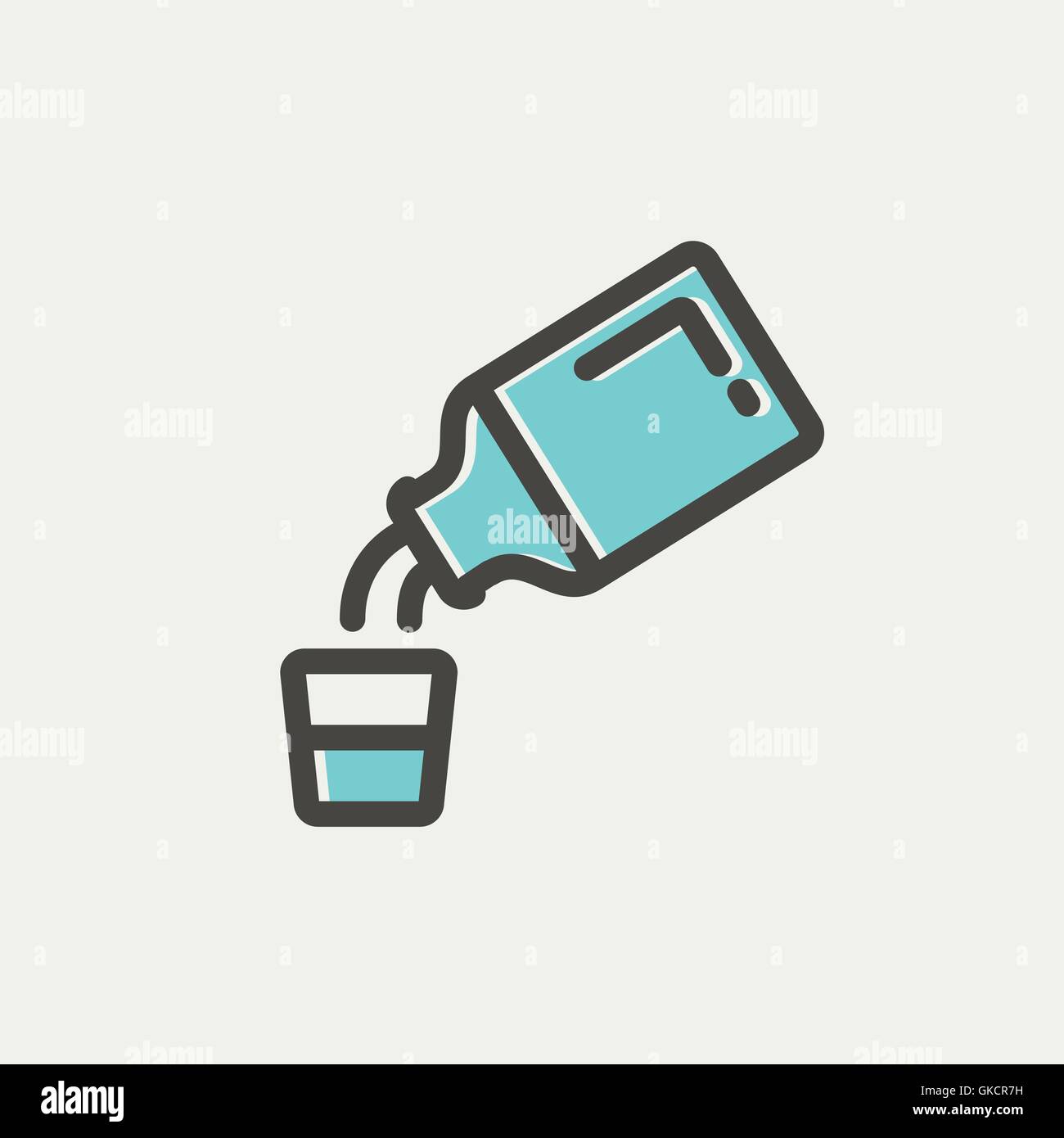 Medicine and measuring cup thin line icon Stock Vector Image & Art - Alamy