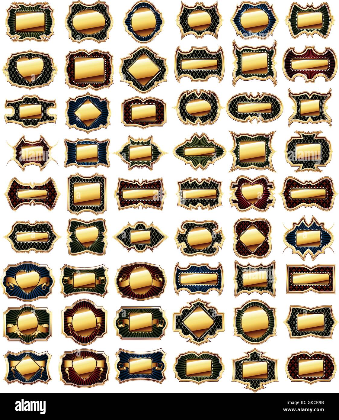 set of golden frames Stock Vector Image & Art - Alamy