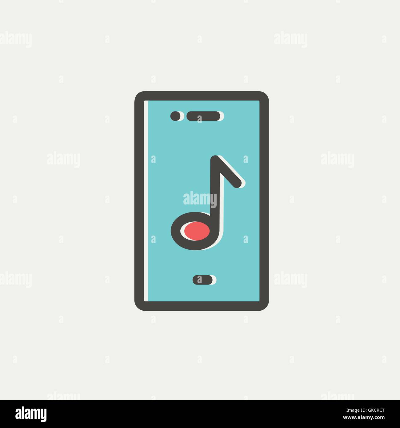 Mobile phone music notes Stock Vector Images - Alamy