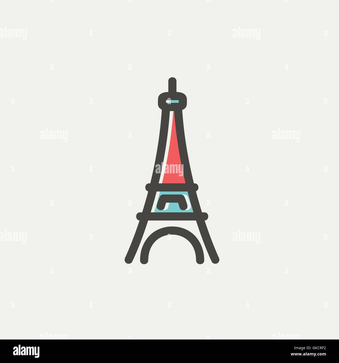 Paris Tower thin line icon Stock Vector Image & Art - Alamy