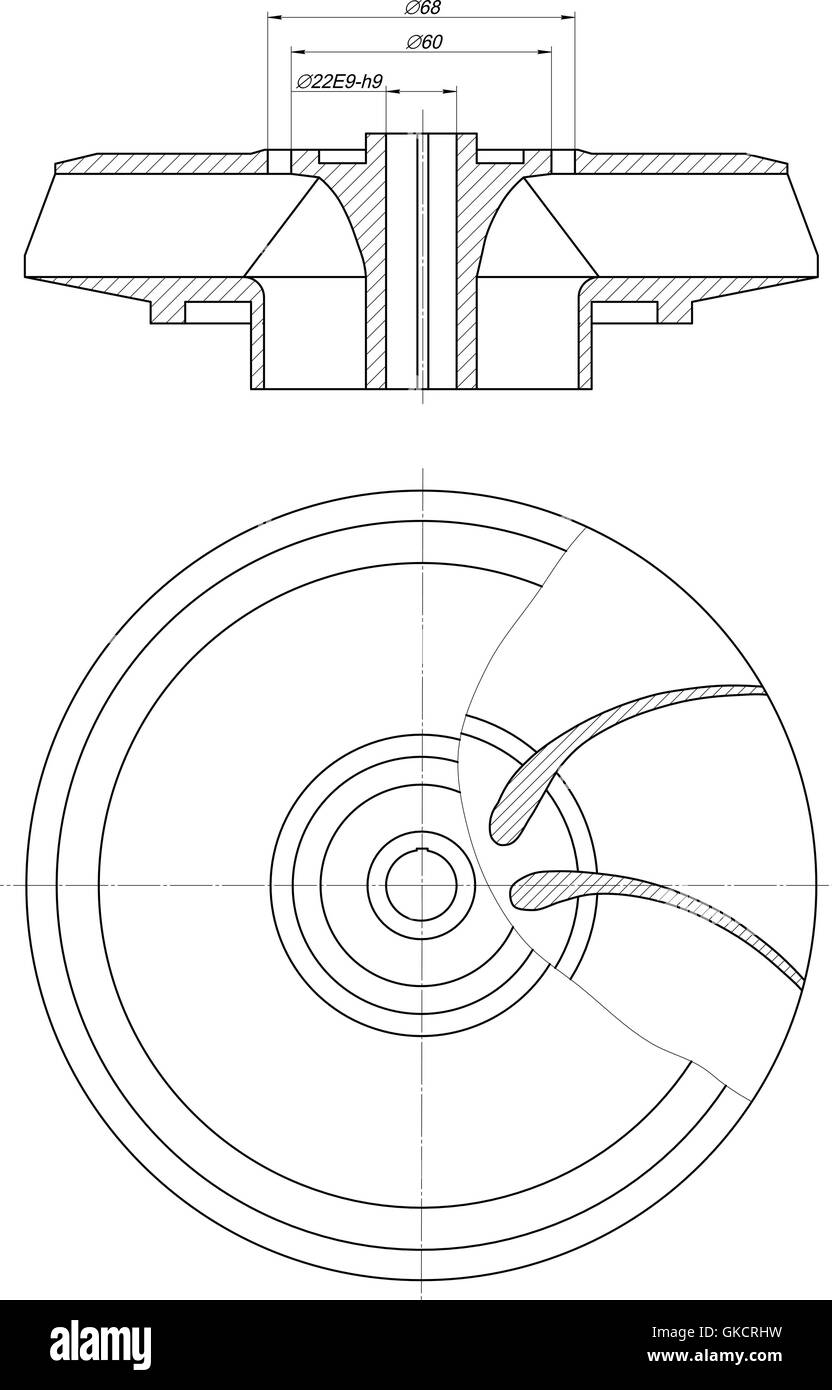 Wheel sketch with span and section Stock Vector Image & Art - Alamy